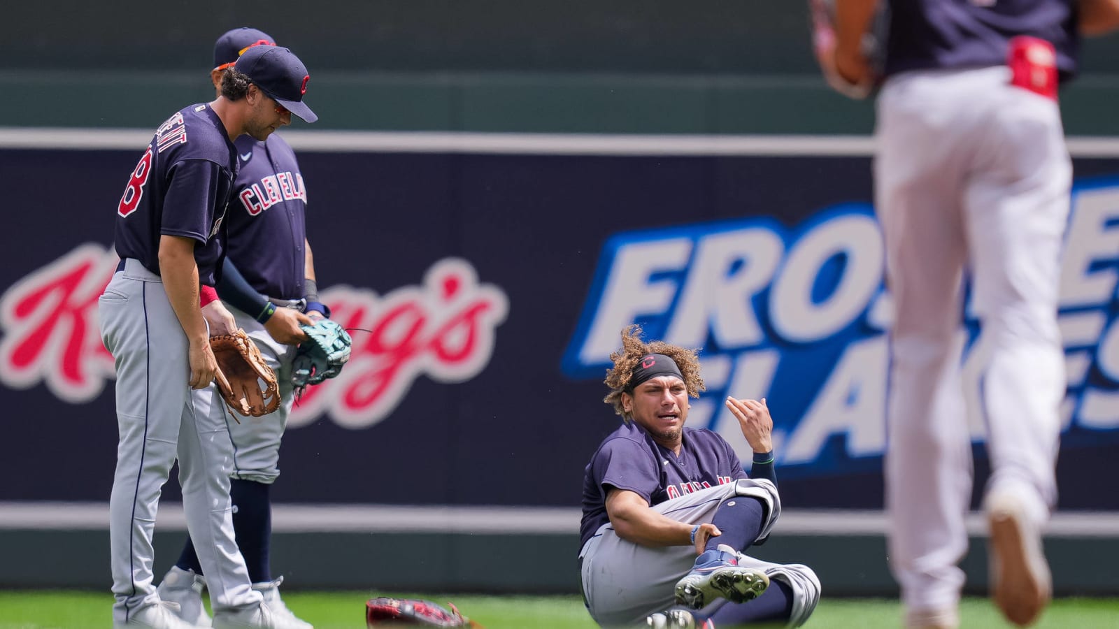 Cleveland's Josh Naylor carted off field after collision with teammate ...