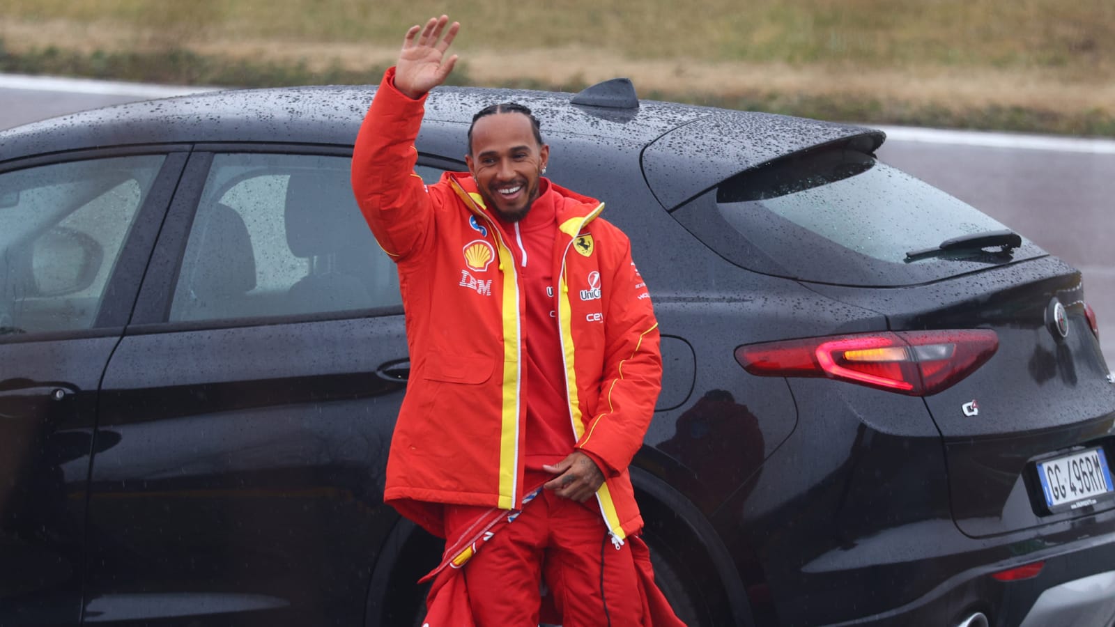 Watch: Lewis Hamilton gives heartfelt reaction over wearing Ferrari ...