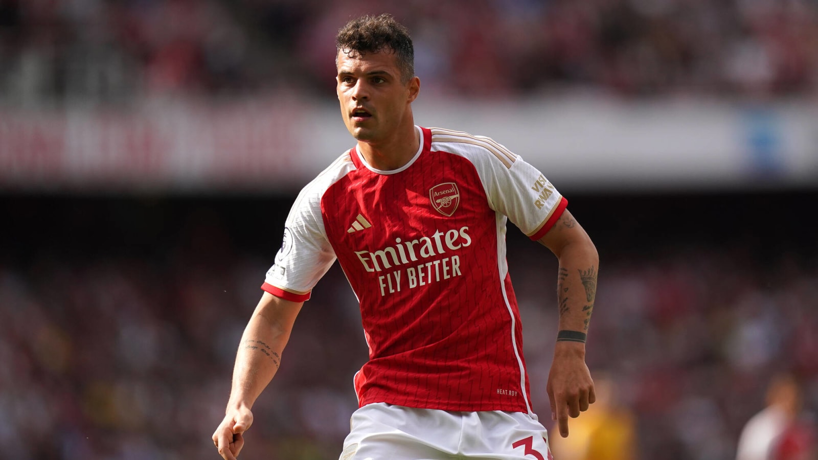 Granit Xhaka gives a special thank you to the Arsenal fans in emotional ...