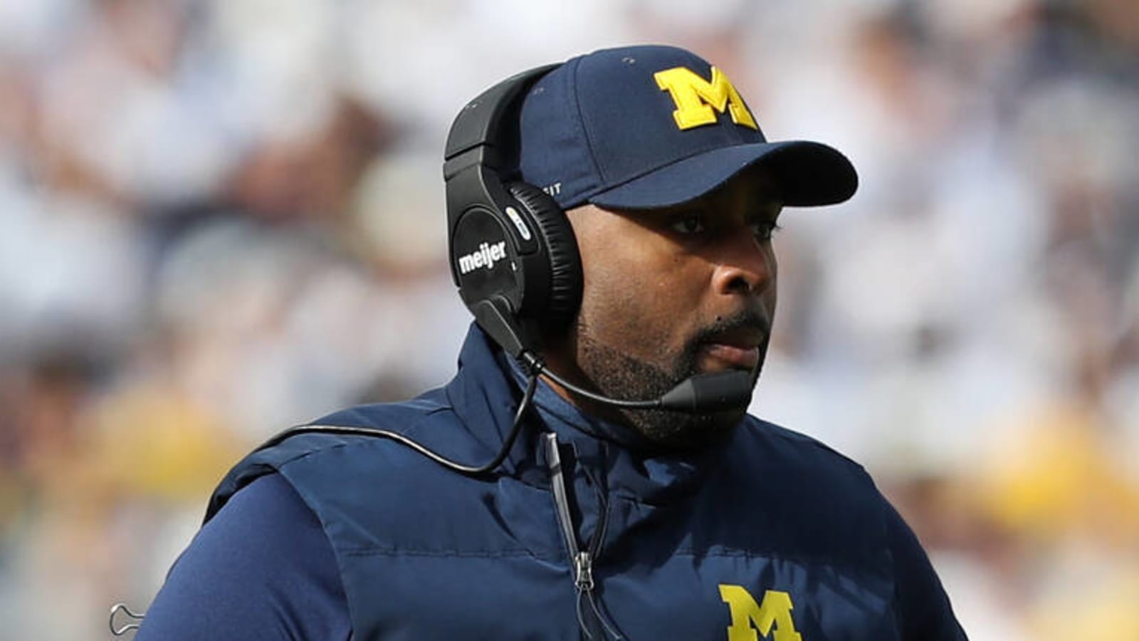Watch: Michigan interim coach gets emotional in postgame interview ...