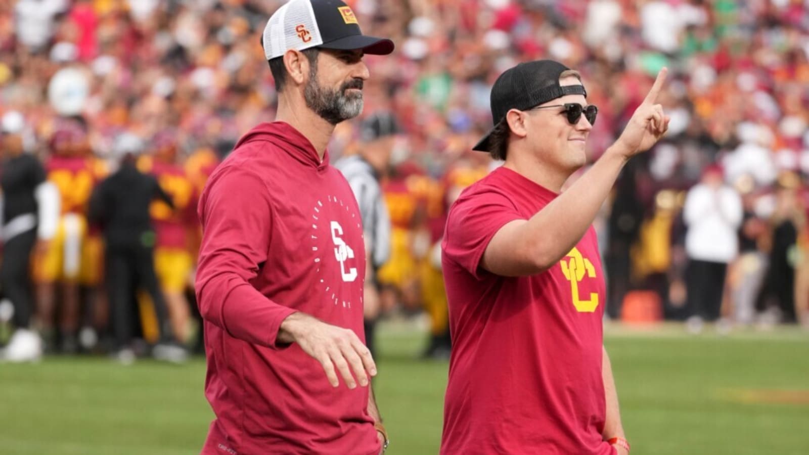 Mark Prior & Landon Knack Celebrated During USC Football Game Against ...