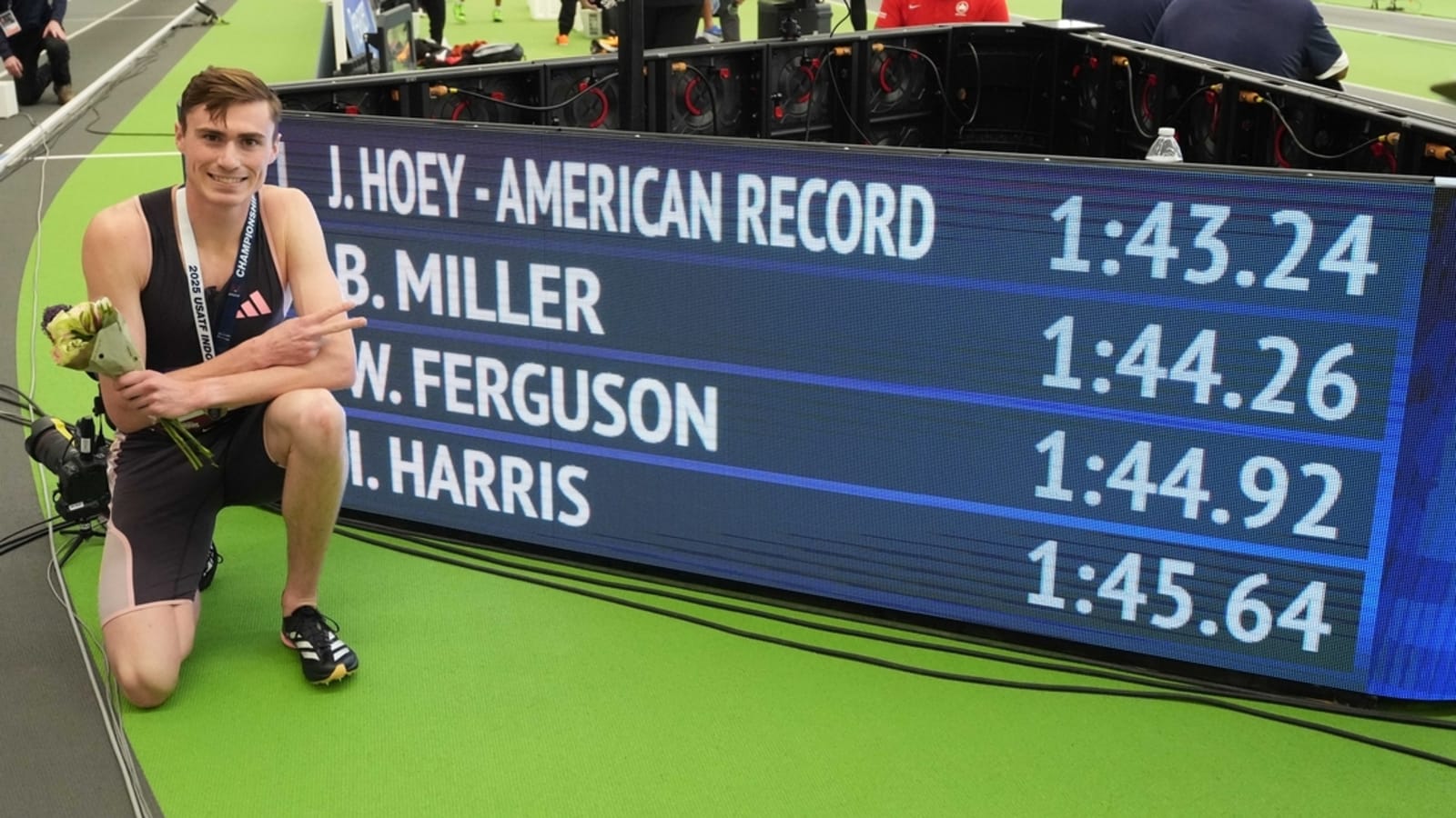 Josh Hoey sets American record in 800m final at indoor championships ...