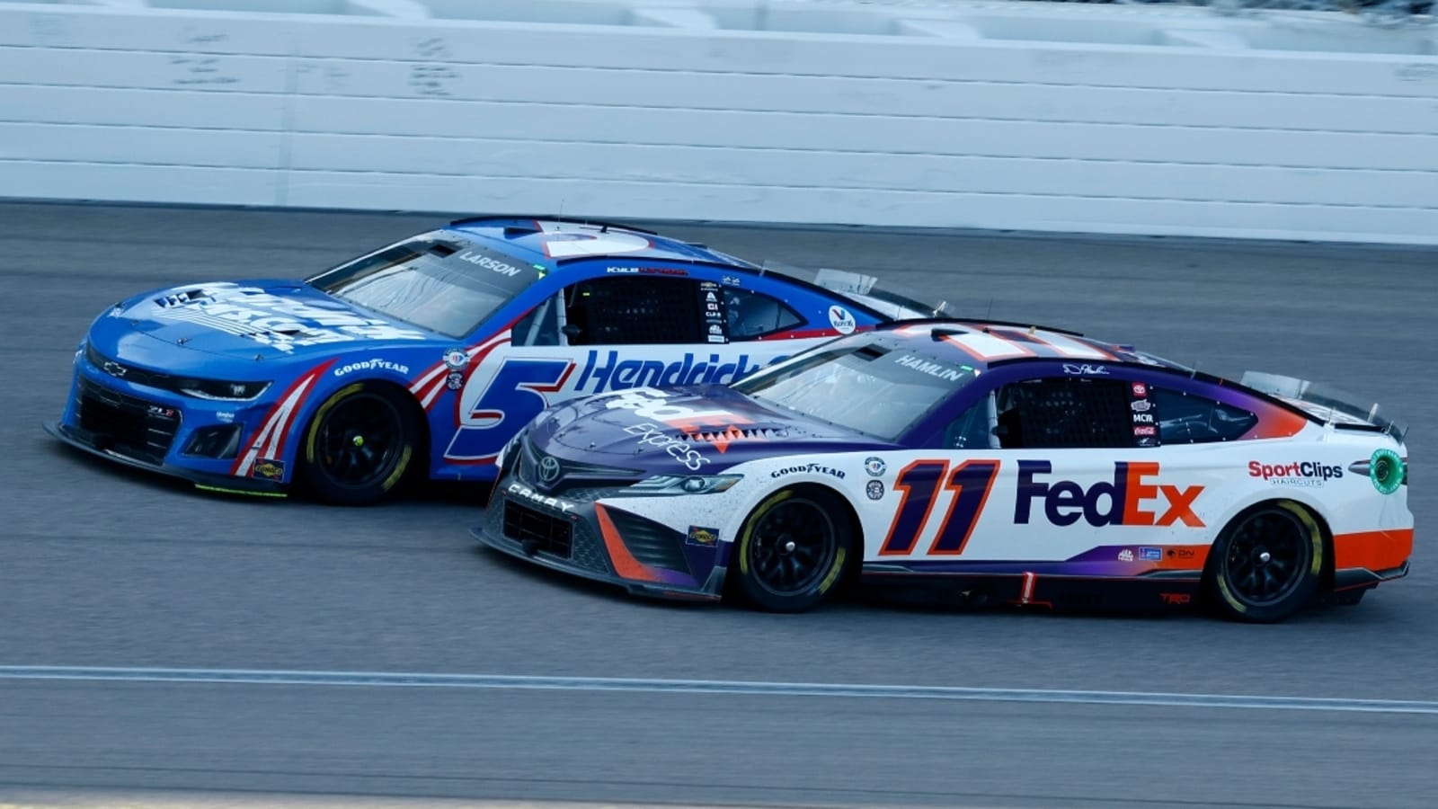 Corey LaJoie, Skip Flores call their Denny Hamlin, Kyle Larson shot: It ...