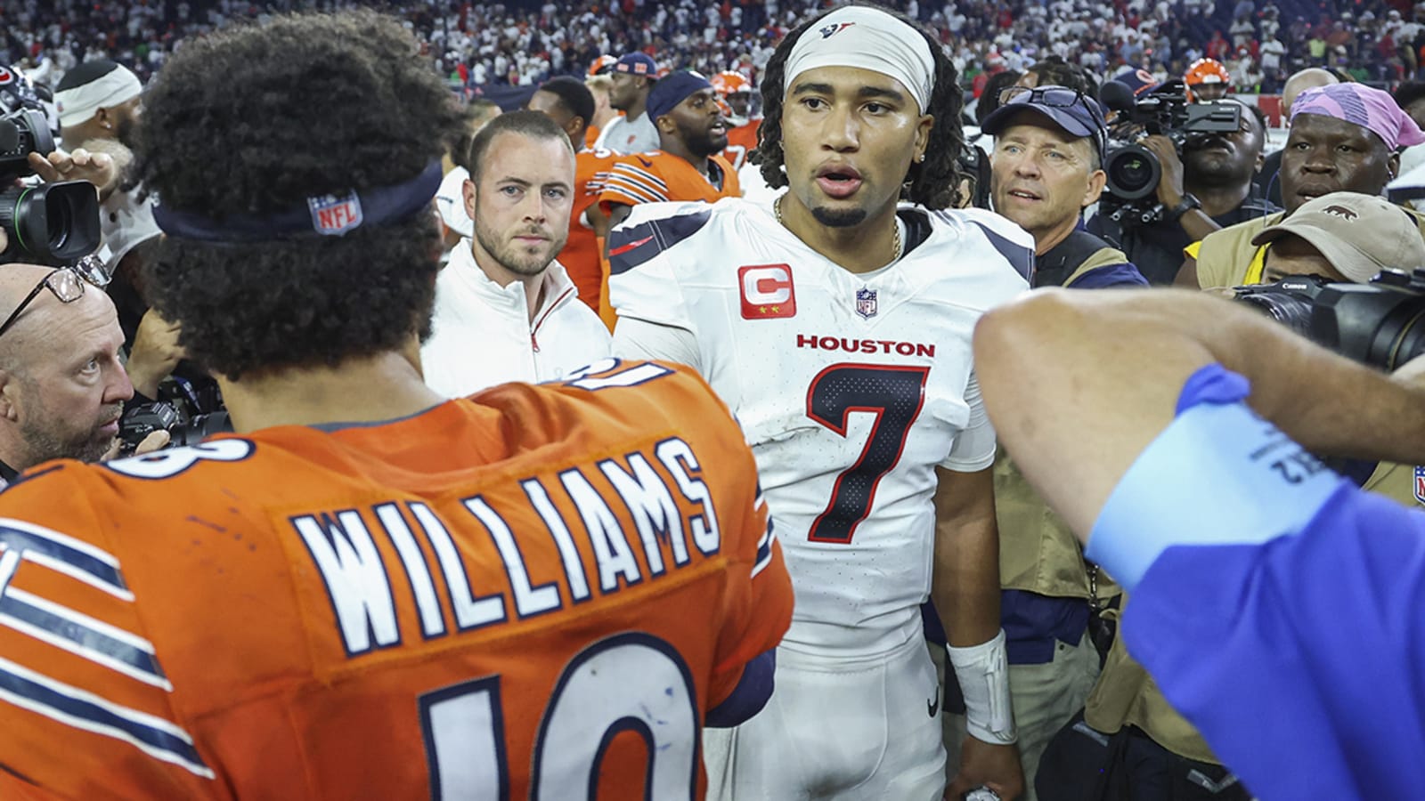C.J. Stroud shared words of encouragement with Caleb Williams after ...