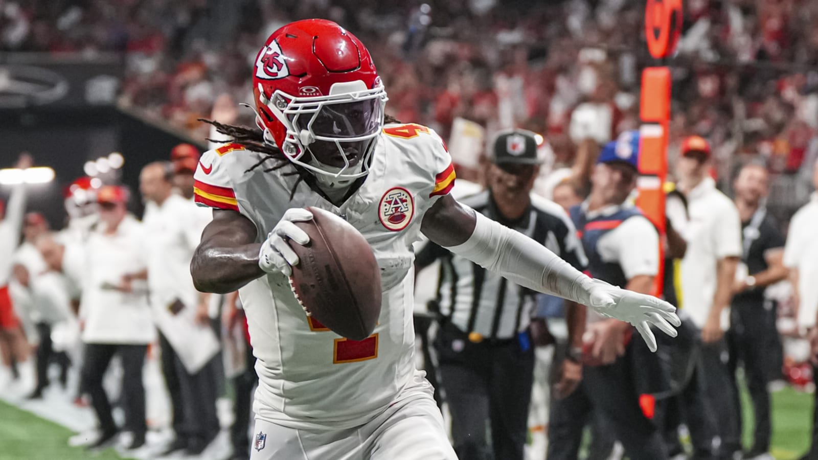 Chiefs WR Rashee Rice carted off after suffering injury vs. Chargers ...