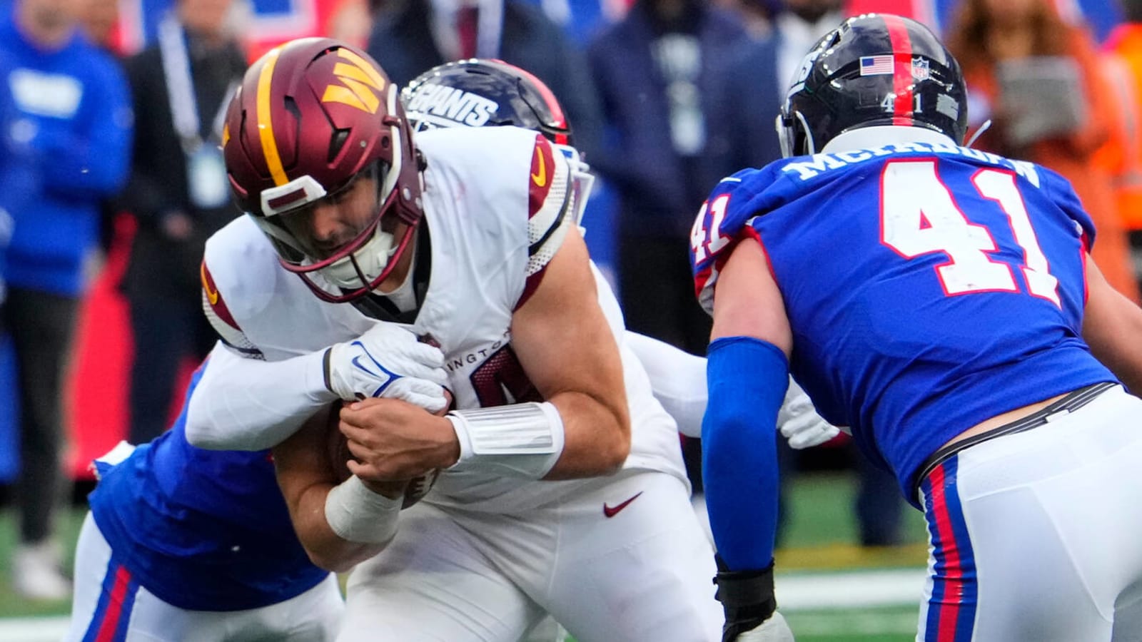 Commanders QB Sam Howell paying the price for team's awful OL | Yardbarker