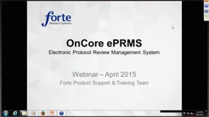 OnCore ePRMS Video
