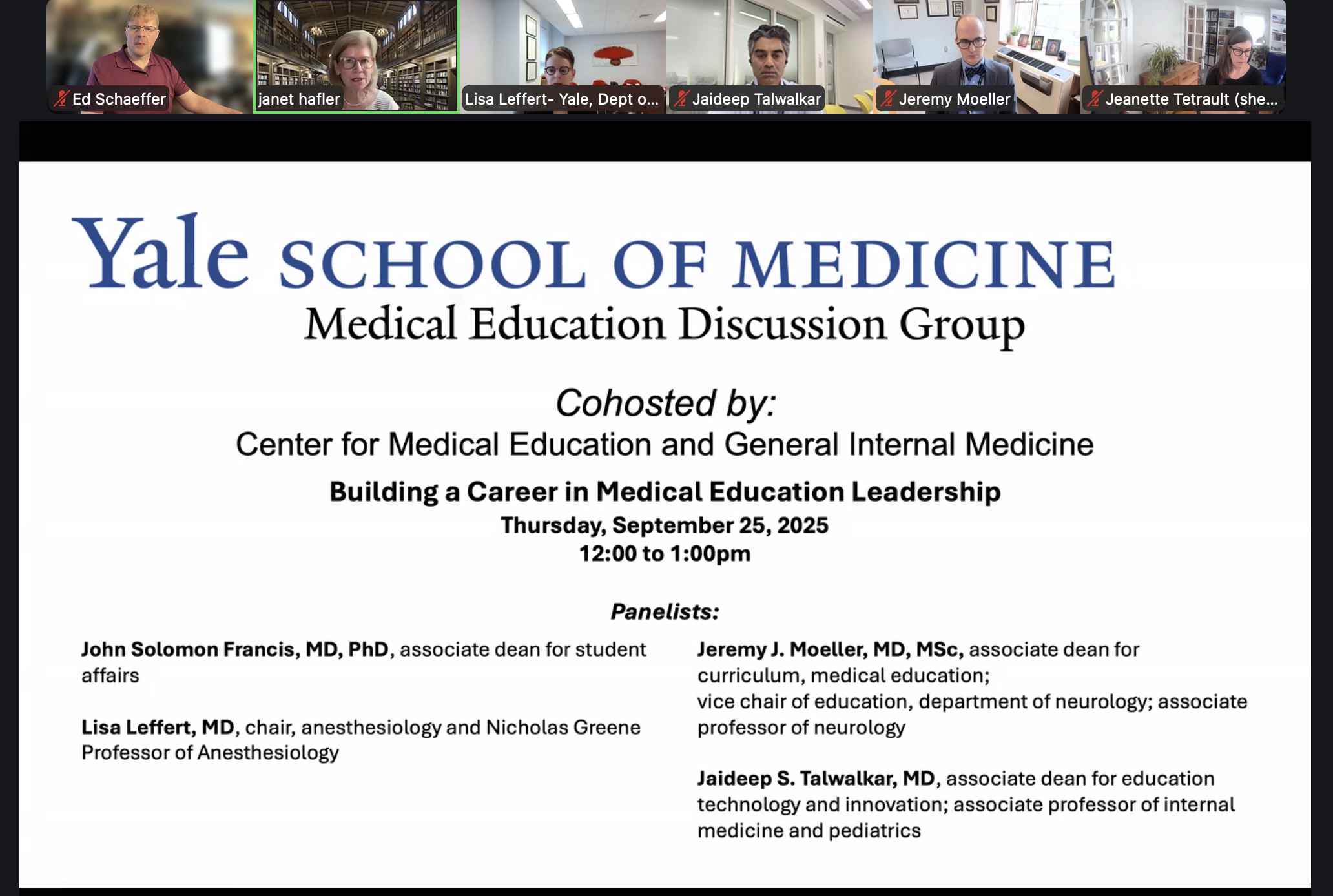 9-25-25 MEDG Session (co-hosted with GIM): "Building a Career in ...