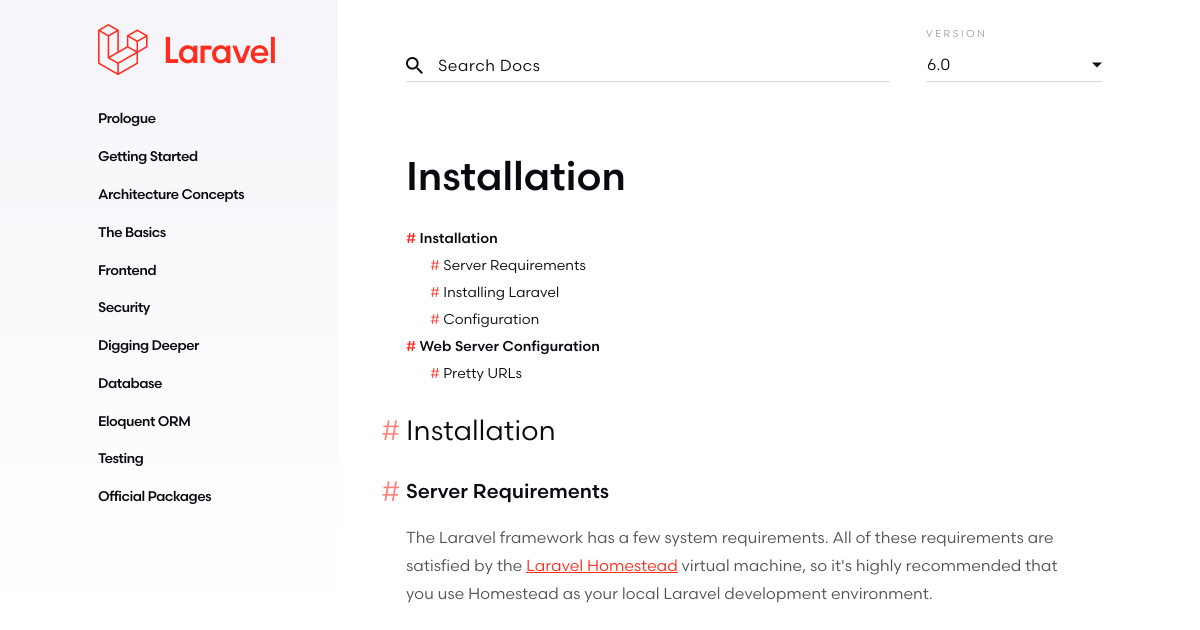 リリースされたLaravel 6.0をインストールした。