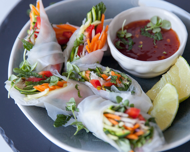 Canape Ideas Minty Vegetable And Rice Paper Rolls