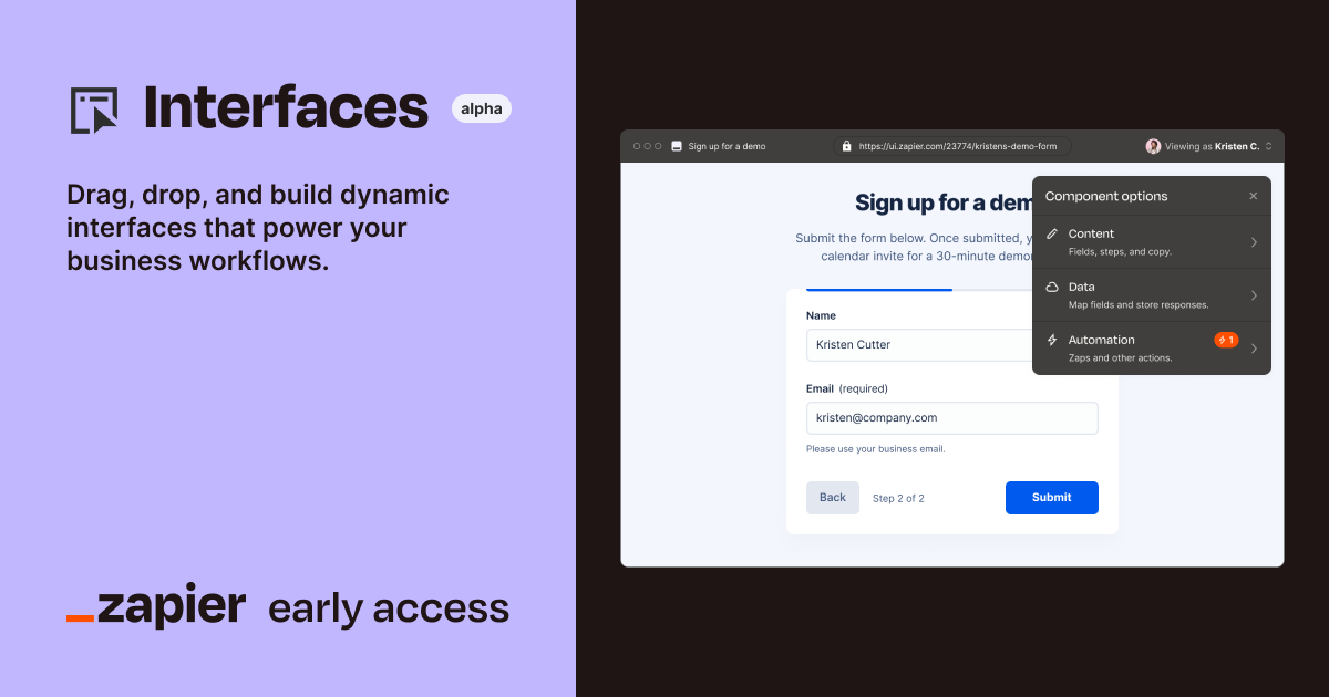 Zapier Interfaces | Alpha