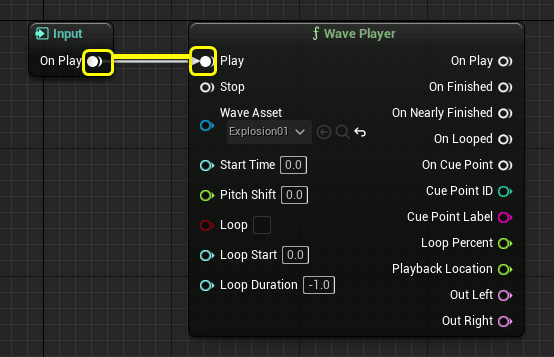 音源（Sound Wave）を再生する｜UE5 MetaSoundで音を作ろう