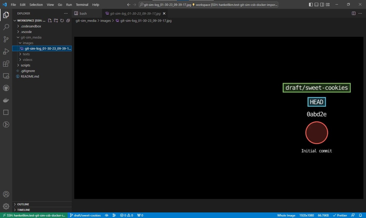Git 操作を視覚化する git-sim を CodeSandbox で使ってみた