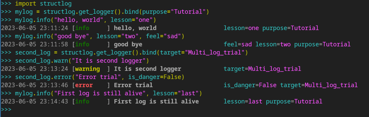 Pythonのstructlogを使いこなす