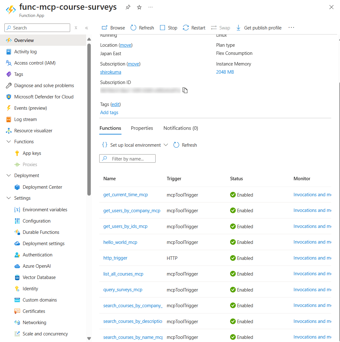 AzureFunctionsのMCPサーバで生成AIドリブンな一歩を踏み出そう！ ～ManagedIDアクセスを添えて～