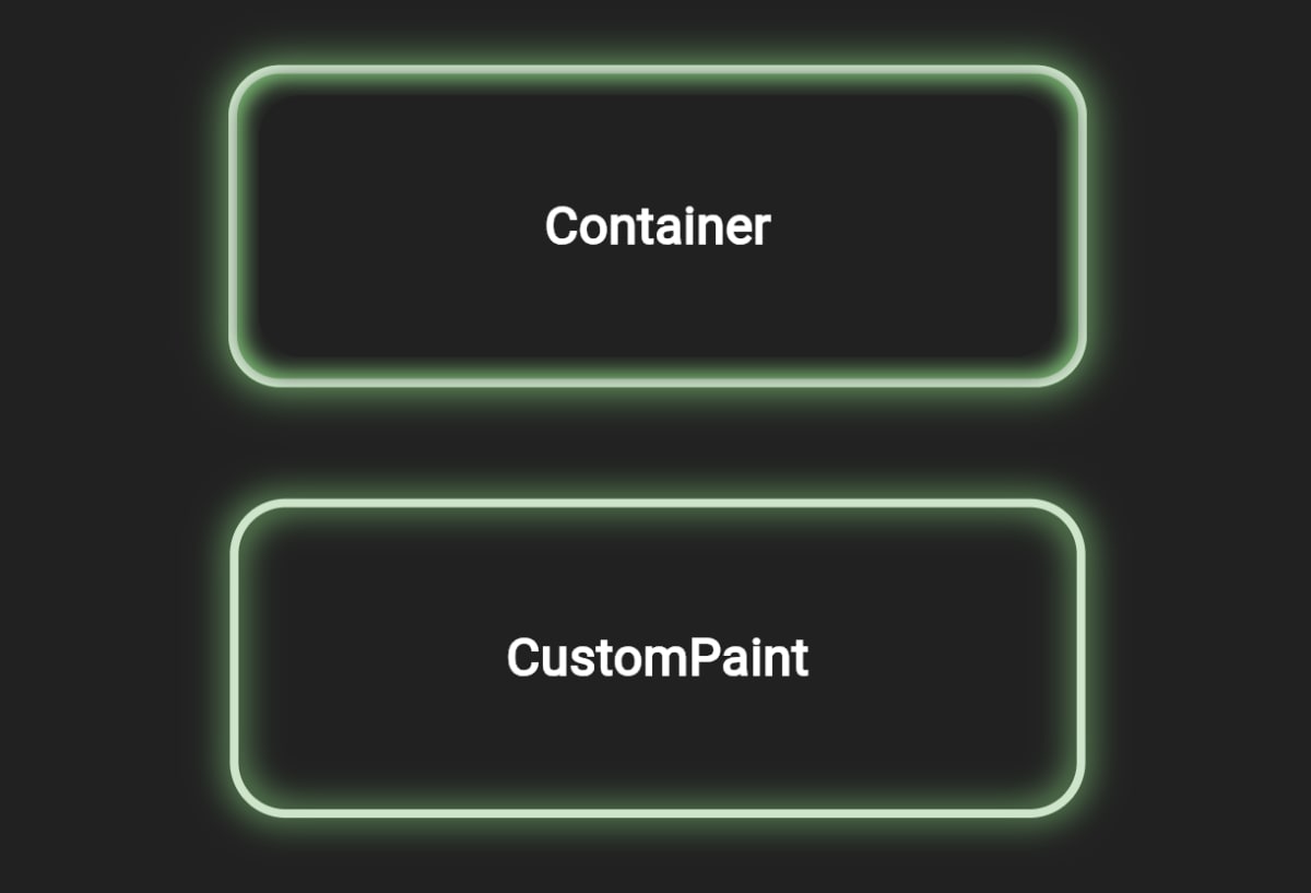 【Flutter】枠線を光らせる Container & CustomPaint (InnerShadow)