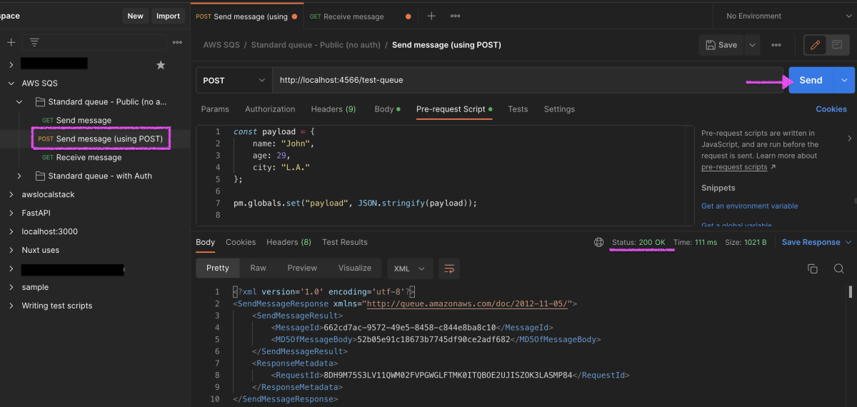 【AWS】localstack で AWS SQS を local 操作する
