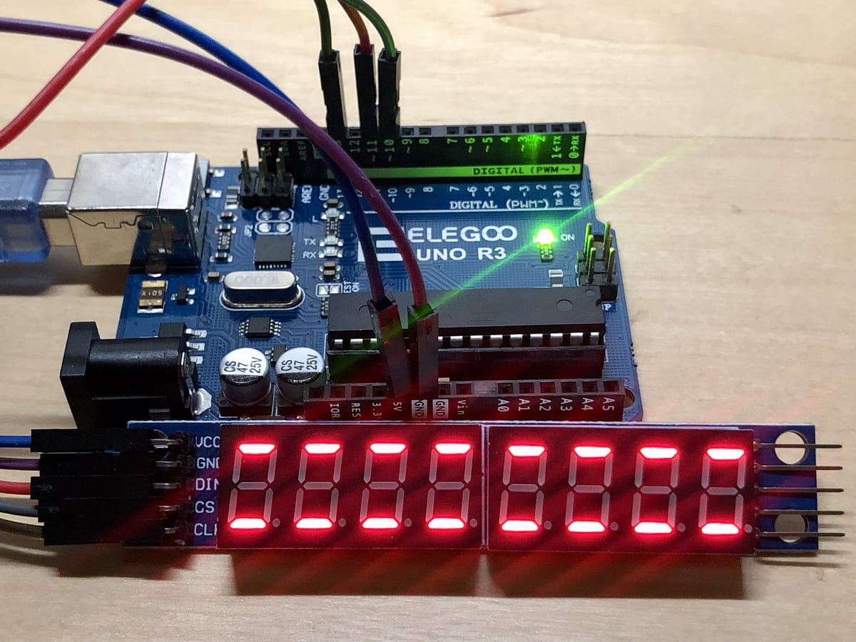 8桁7セグメントLEDの使い方