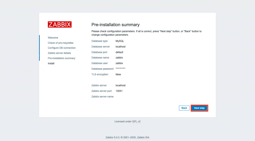 Zabbix 5.0 インストール手順(CentOS7 / Apache2.4 / PHP7.2 / MariaDB5.5)