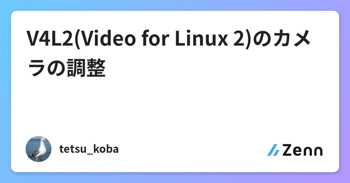 V4L2(Video for Linux 2)のカメラの調整