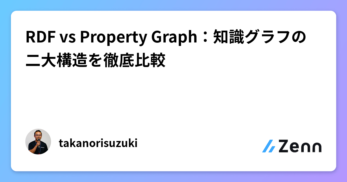 RDF vs Property Graph：知識グラフの二大構造を徹底比較
