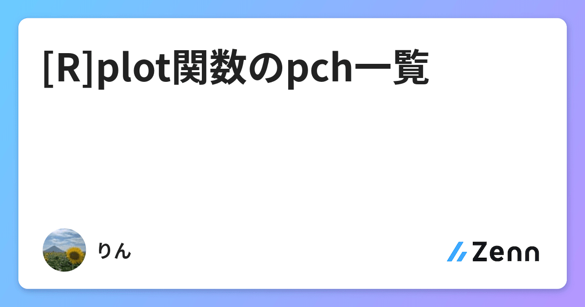 [R]plot関数のpch一覧