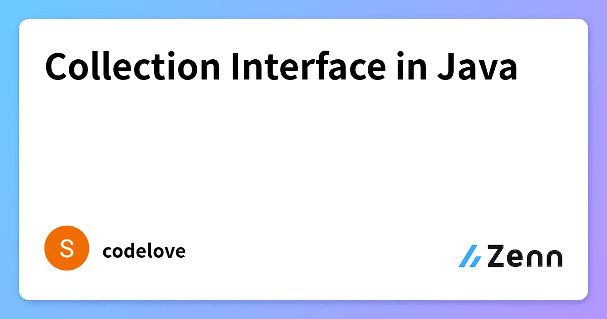 Collection Interface in Java