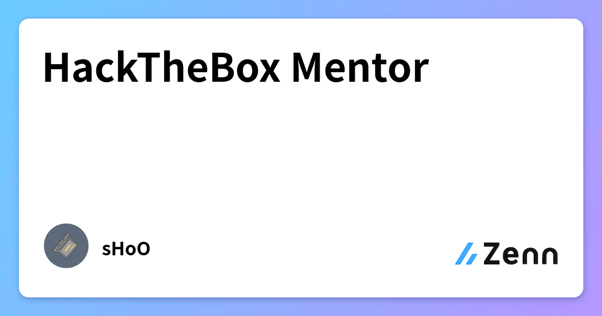 HackTheBox Mentor