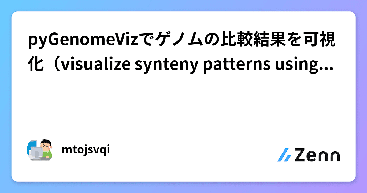 pyGenomeVizでゲノムの比較結果を可視化（visualize synteny patterns using pyGenomeViz）