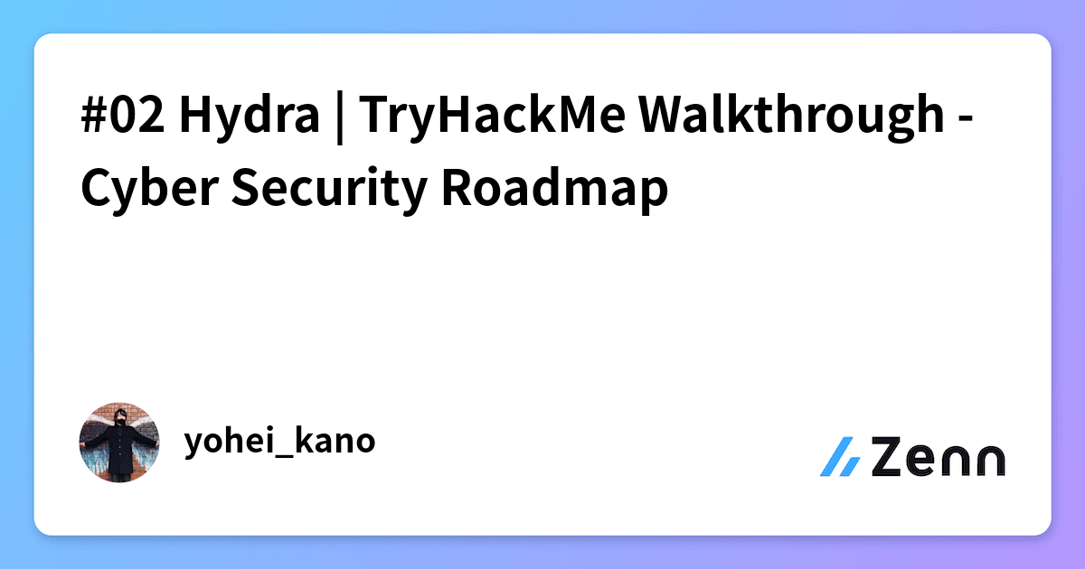 #02 Hydra | TryHackMe Walkthrough - Cyber Security Roadmap