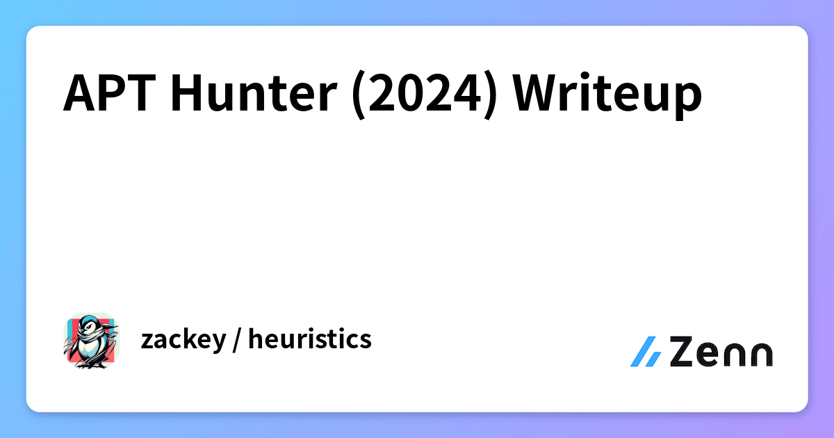 APT Hunter (2024) Writeup