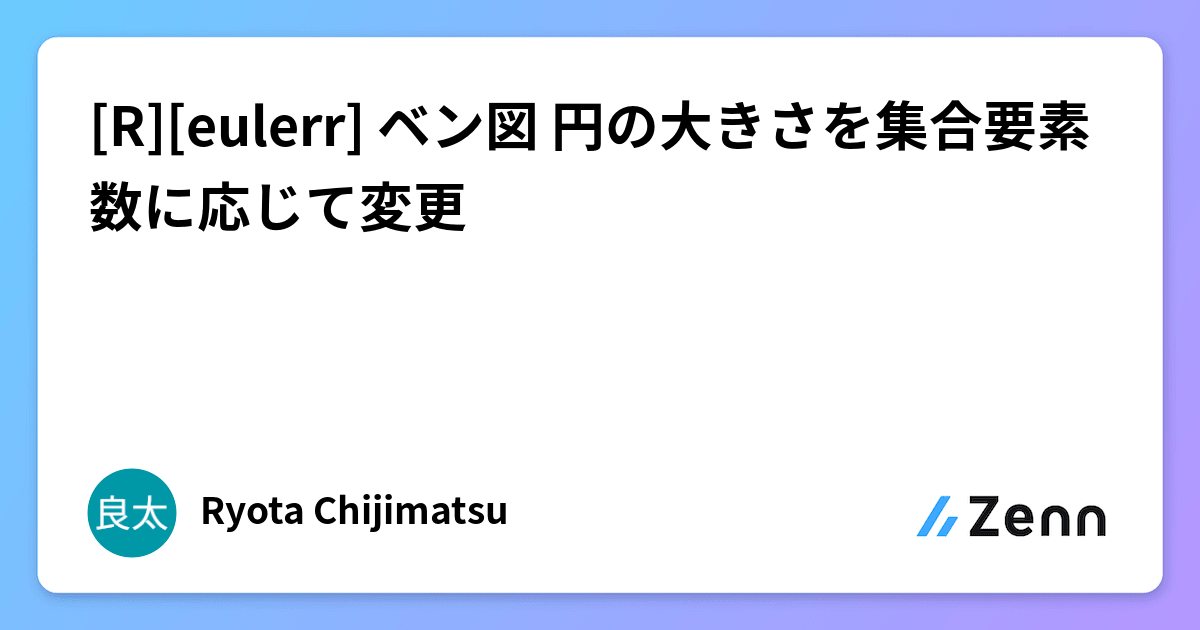 [R][eulerr] ベン図 円の大きさを集合要素数に応じて変更