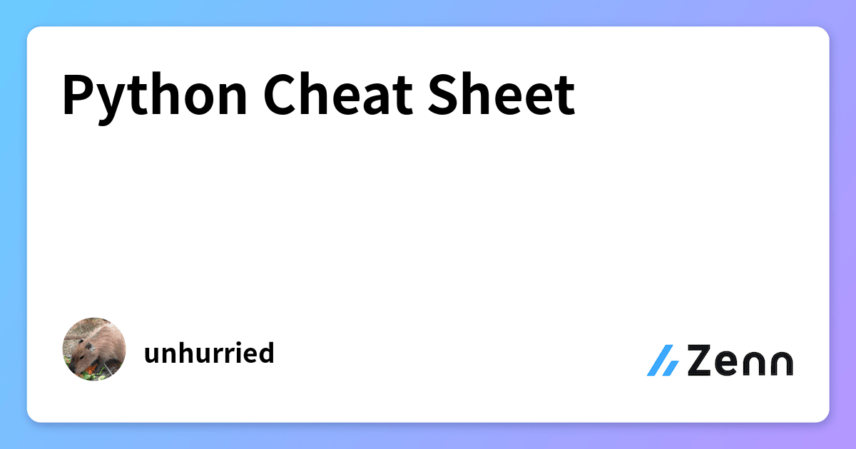Python Cheat Sheet