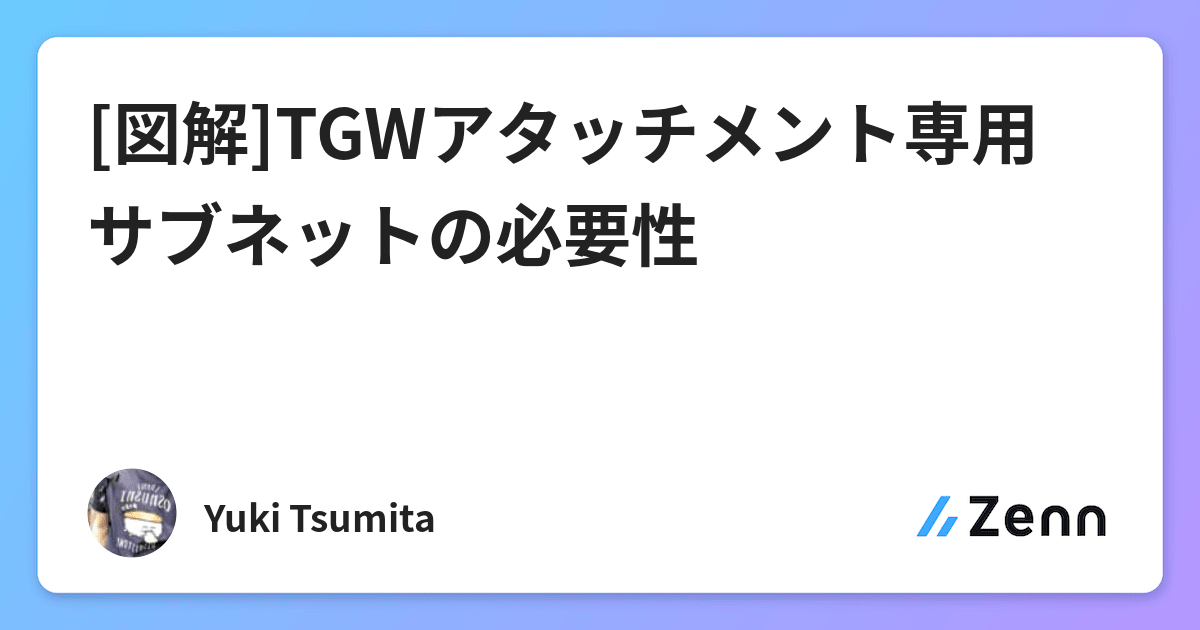[図解]TGWアタッチメント専用サブネットの必要性