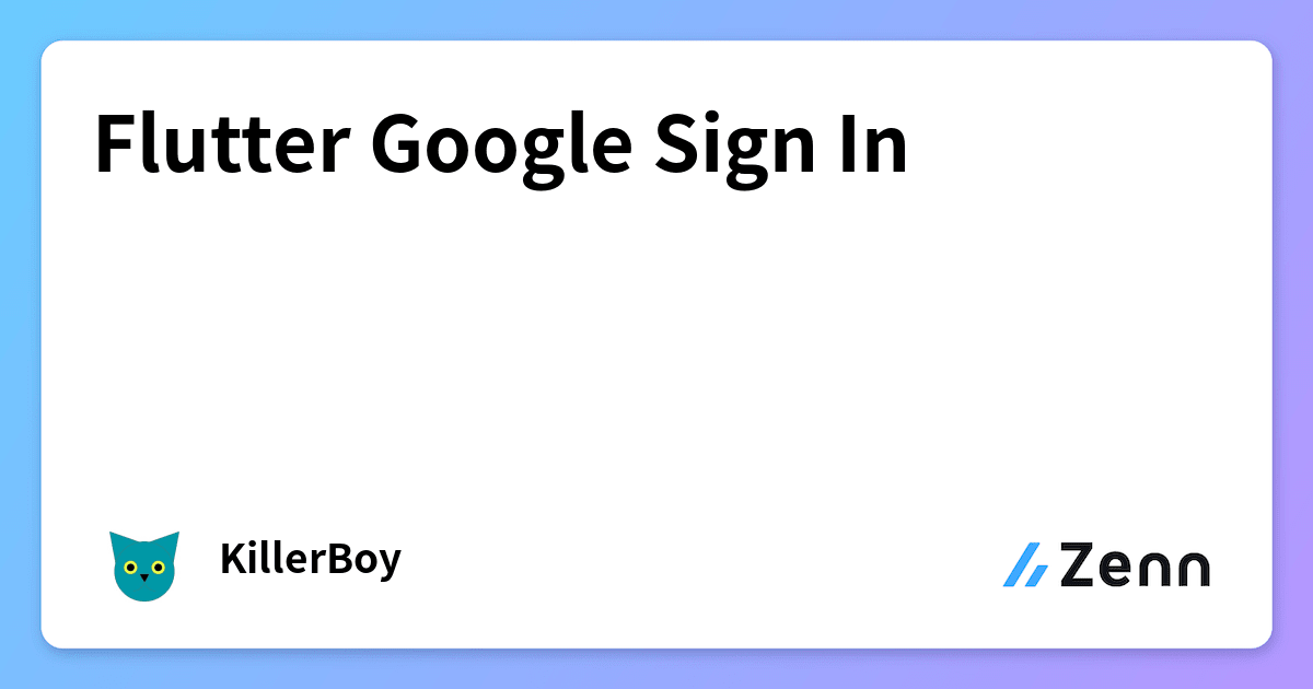 Flutter Google Sign In