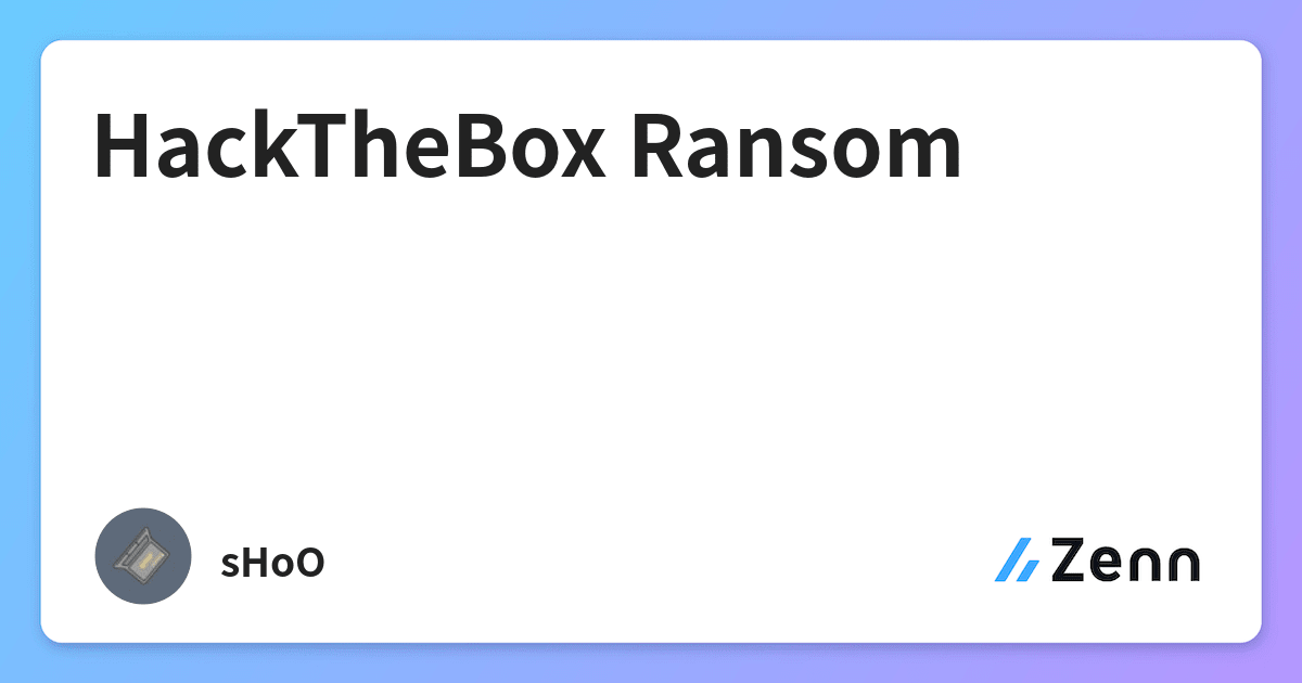 HackTheBox Ransom