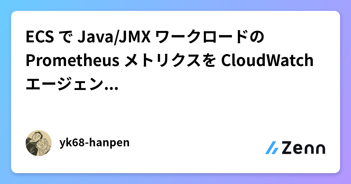 ECS で Java/JMX ワークロードの Prometheus メトリクスを CloudWatch エージェントを使用して収取するデモ