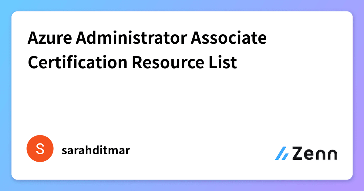 Azure Administrator Associate Certification Resource List