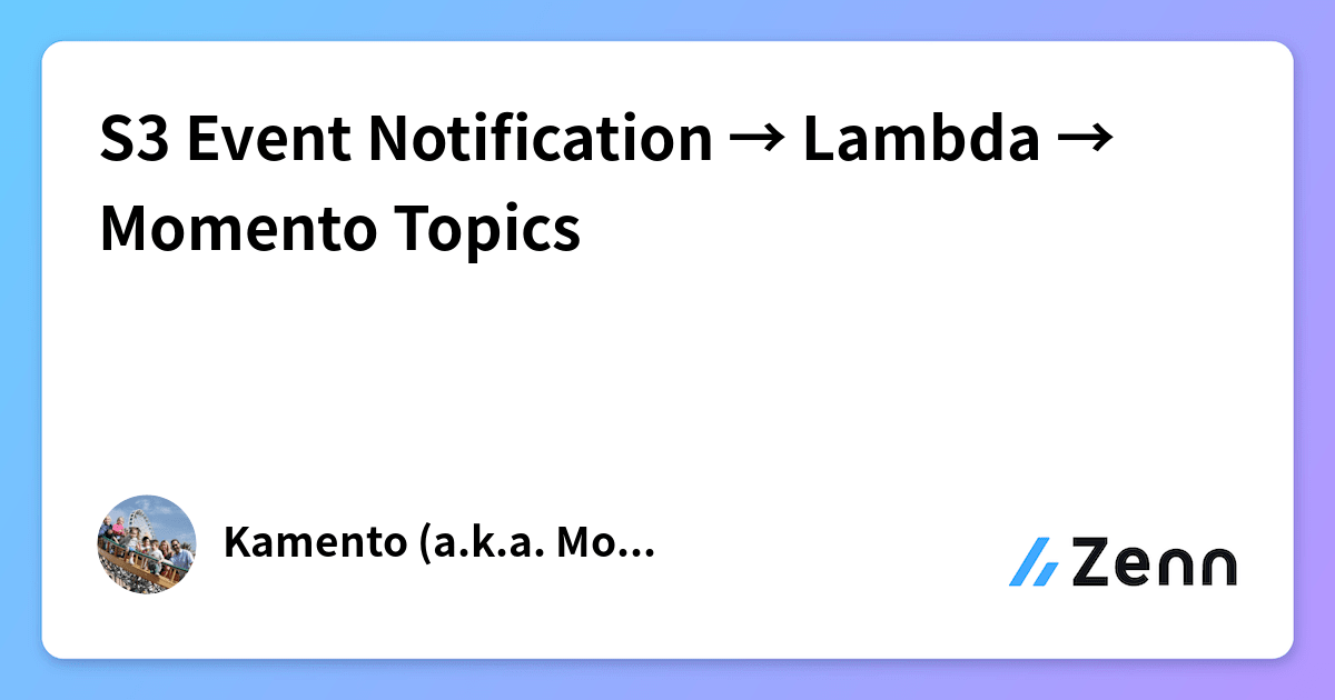 S3 Event Notification → Lambda → Momento Topics
