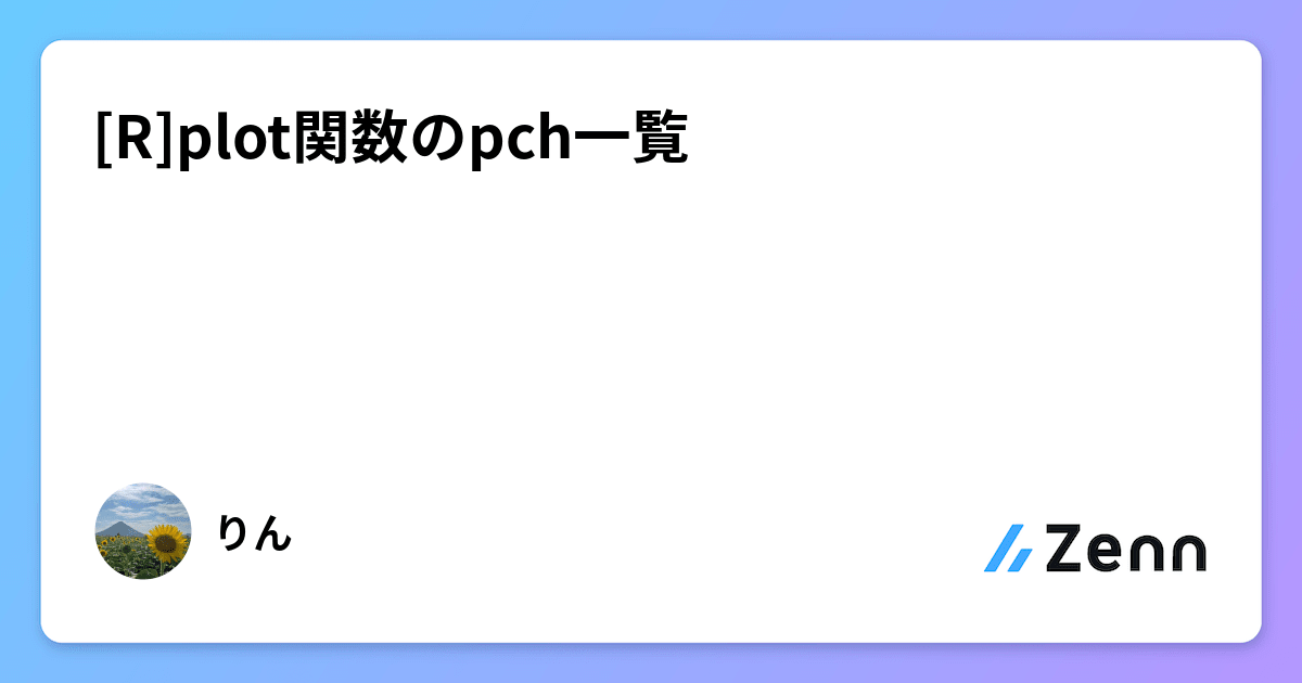 [R]plot関数のpch一覧