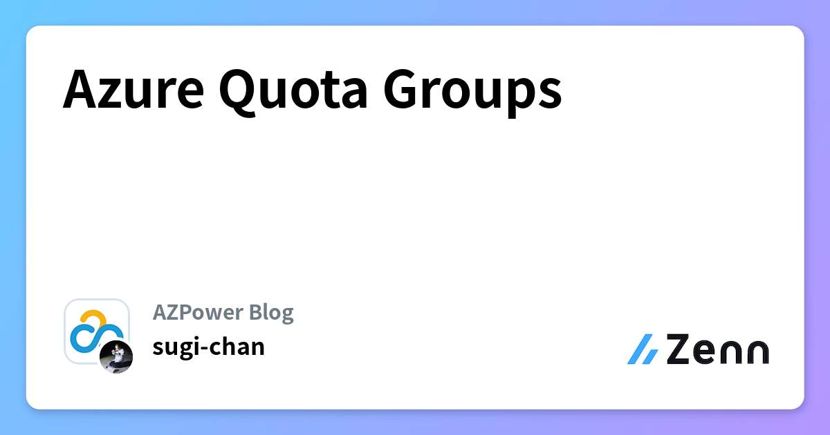 Azure Quota Groups