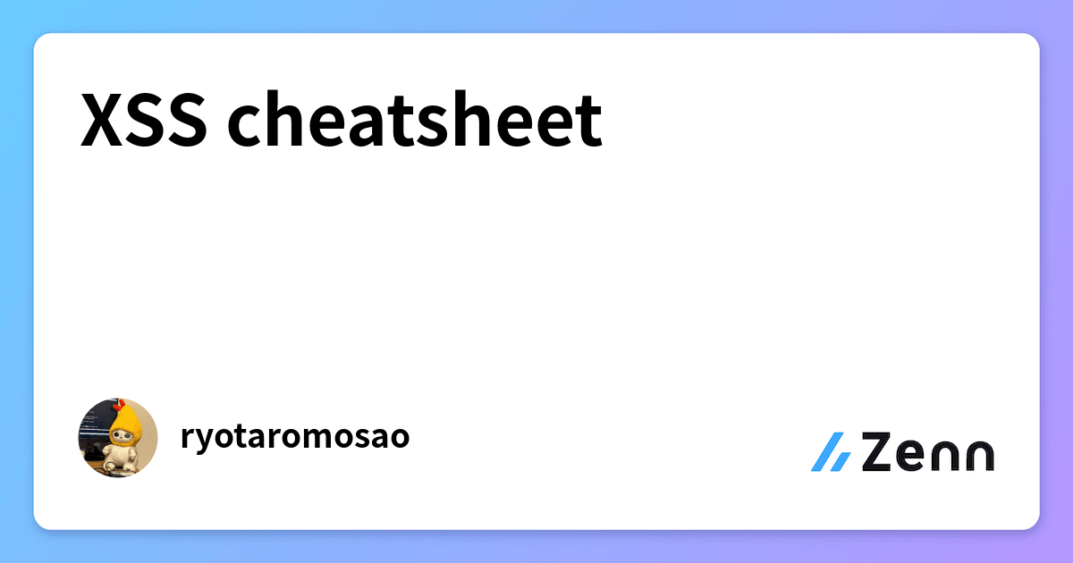 XSS cheatsheet