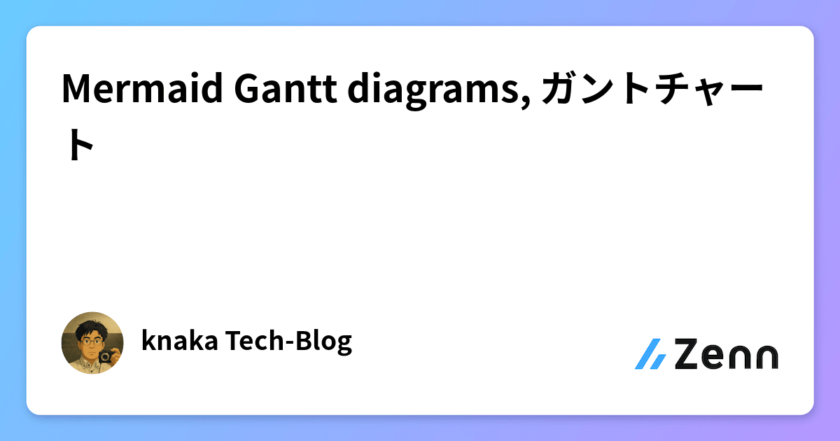Mermaid Gantt diagrams, ガントチャート