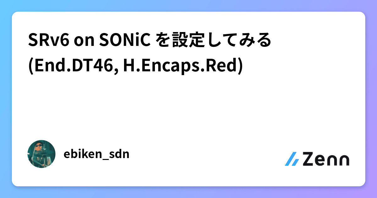 SRv6 on SONiC を設定してみる (End.DT46, H.Encaps.Red)