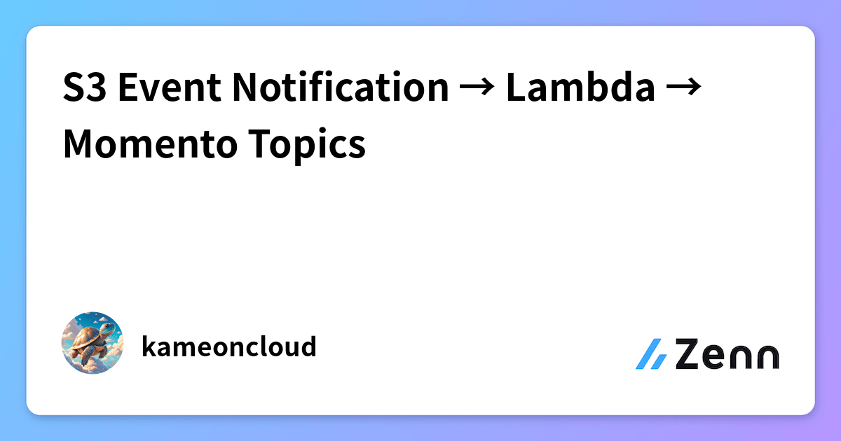 S3 Event Notification → Lambda → Momento Topics