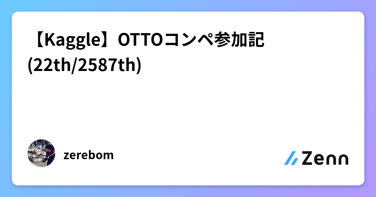 【Kaggle】OTTOコンペ参加記(22th/2587th)🥈