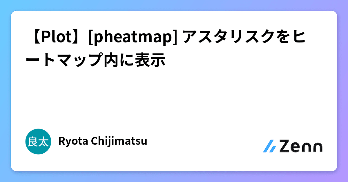 【Plot】[pheatmap] アスタリスクをヒートマップ内に表示