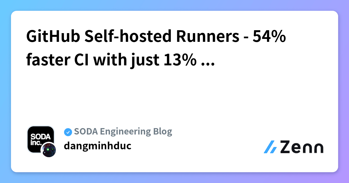GitHub Self-hosted Runners - 54% faster CI with just 13% of the cost