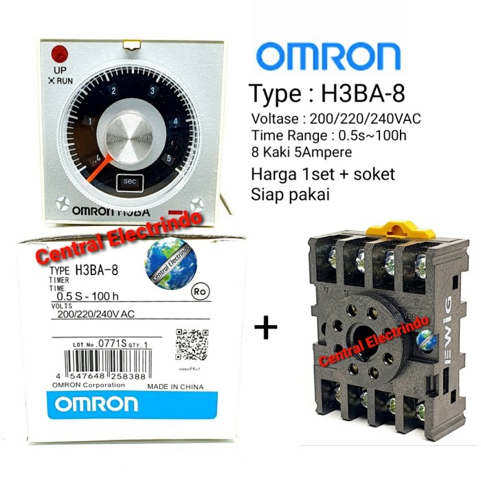 Jual TIMER OMRON H3BA-A8 220VAc + SOCKET (Kode 004) di Seller ponimanku ...