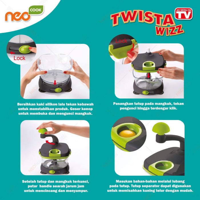 Jual Neocook Twista Wizz Chopper - Blender Bumbu - Pencacah Bawang ...